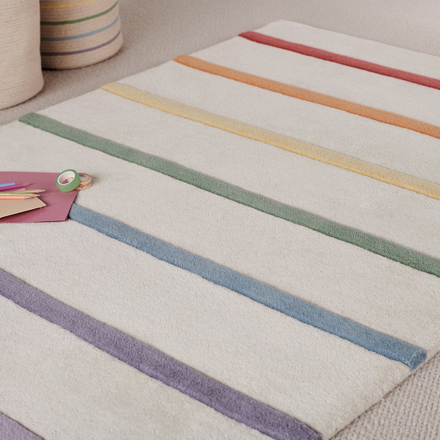 Rainbow Stripe Rug 180 x 120 cm