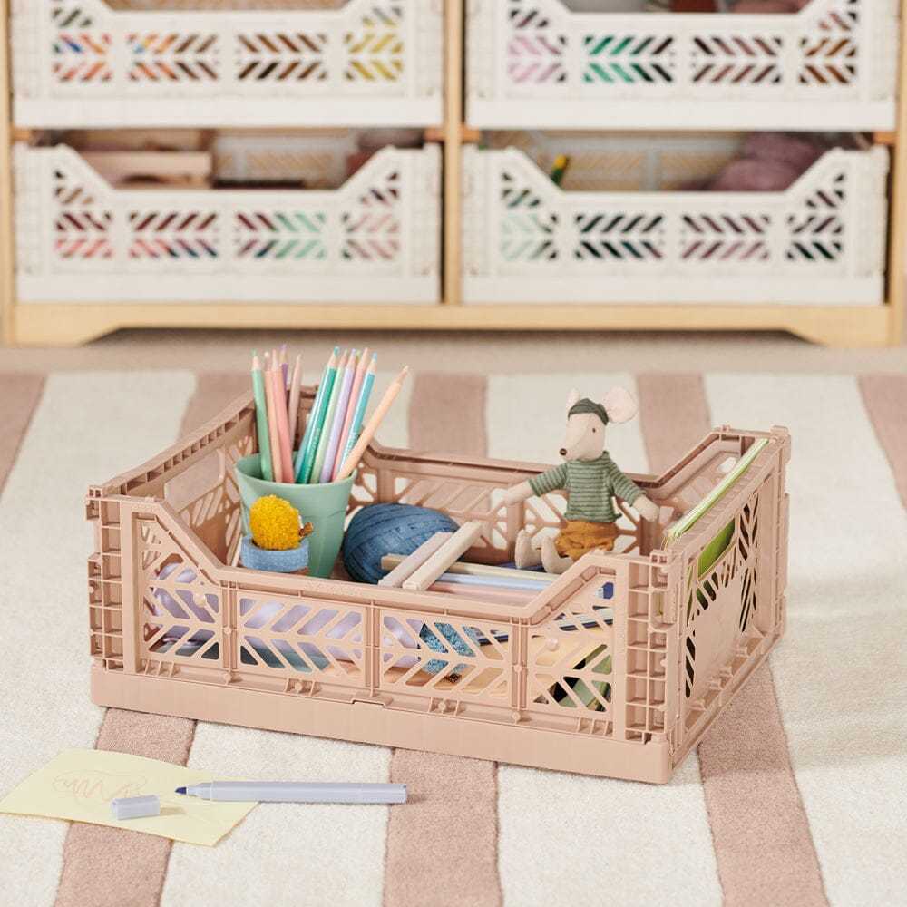 Aykasa Midi Folding Crate, Warm Taupe | Great Little Trading Company