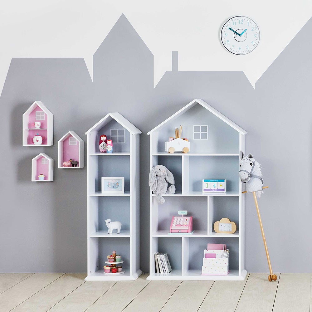 Childrens grey bookcase store