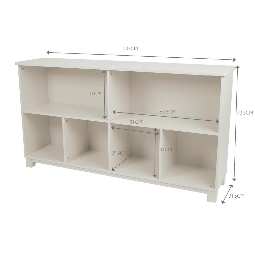Low storage shelves store