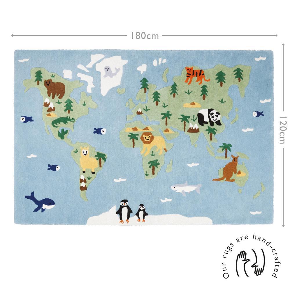World Map Rug | Large Kids' Wool Rug | Great Little Trading Company