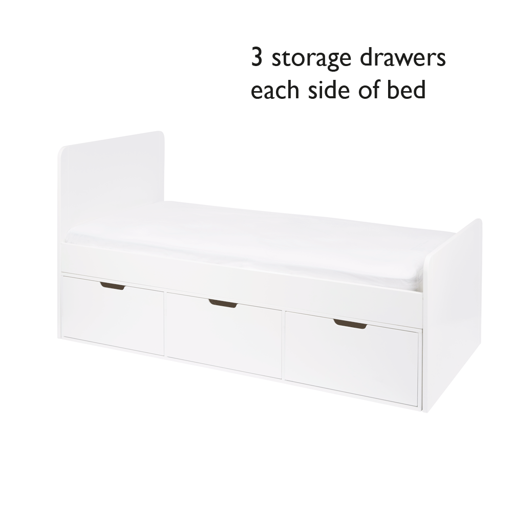 Stowaway Single Storage Bed 6 Drawer