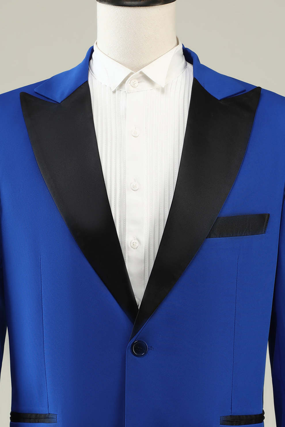 Hellymoon Blue Men's Prom Suits Slim Fit Peak Lapel One Button Party ...
