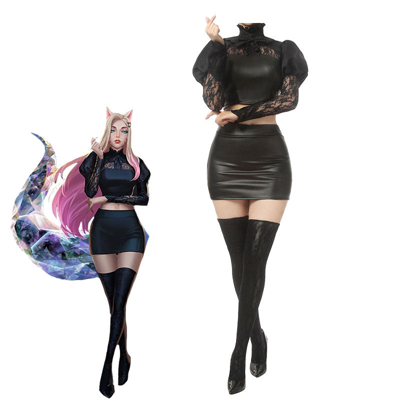LOL KDA The Baddest Nine Tailed Fox Ahri Cosplay Costumes-otakuplan