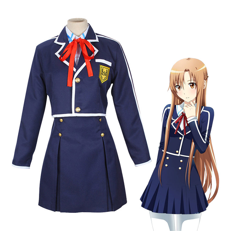 Anime SAO Sword Art Online Yuuki Asuna Uniforms Cosplay Costume-otakuplan