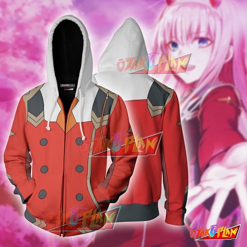 Darling In The FranXX Zero Two Hoodie Cosplay Jacket Zip Up-otakuplan