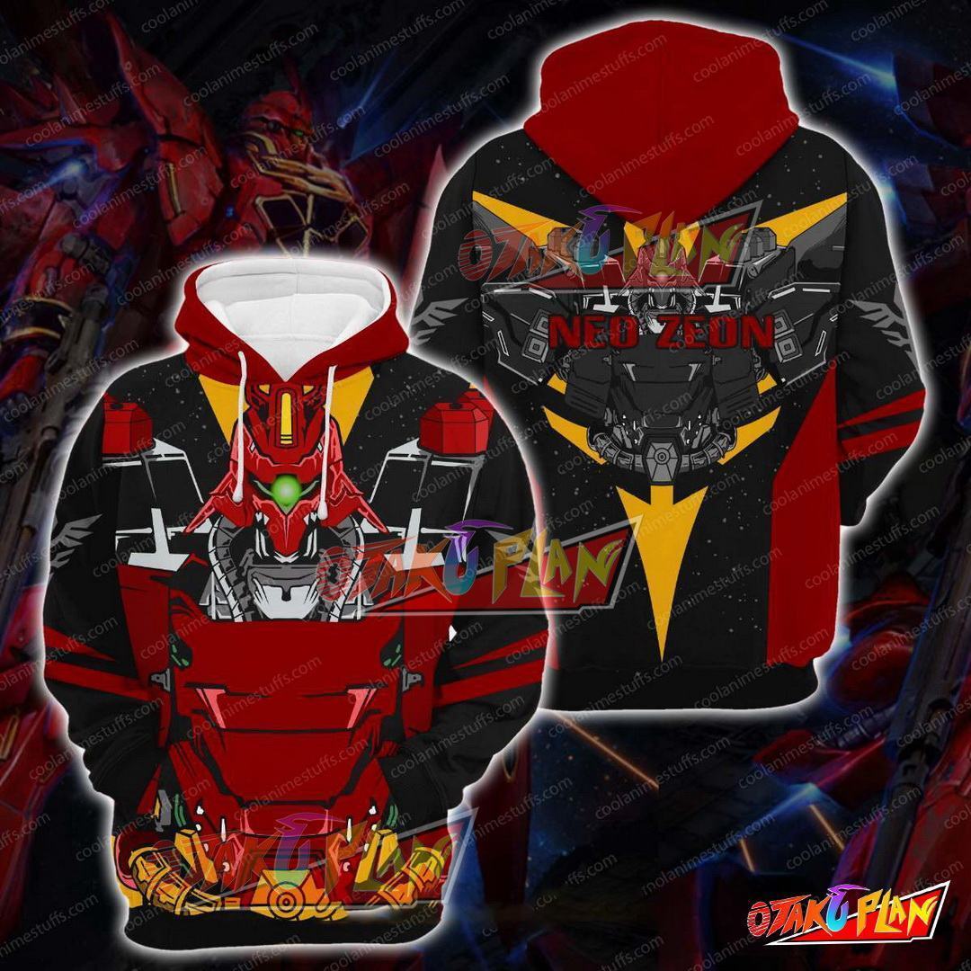 Neo Zeon Gundam Red And Black Pullover Hoodie-otakuplan