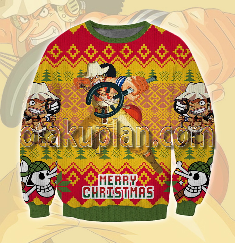 One Piece Usopp 3D Printed Ugly Christmas Sweatshirt-otakuplan