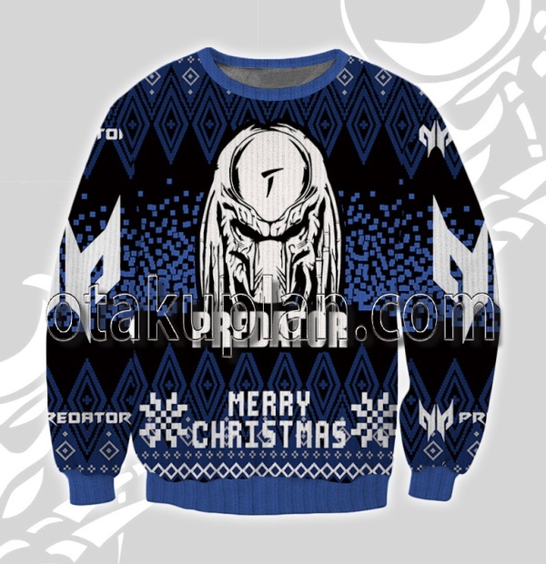 Predator 3D Printed Ugly Christmas Sweater – otakuplan