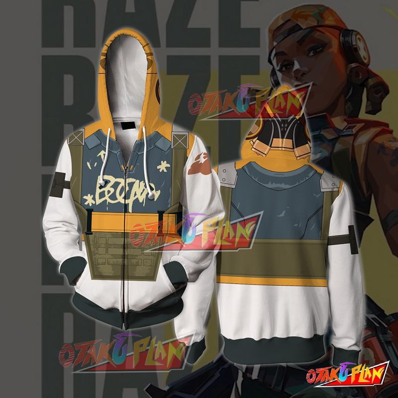 Valorant Raze Cosplay Zip Up Hoodie-otakuplan