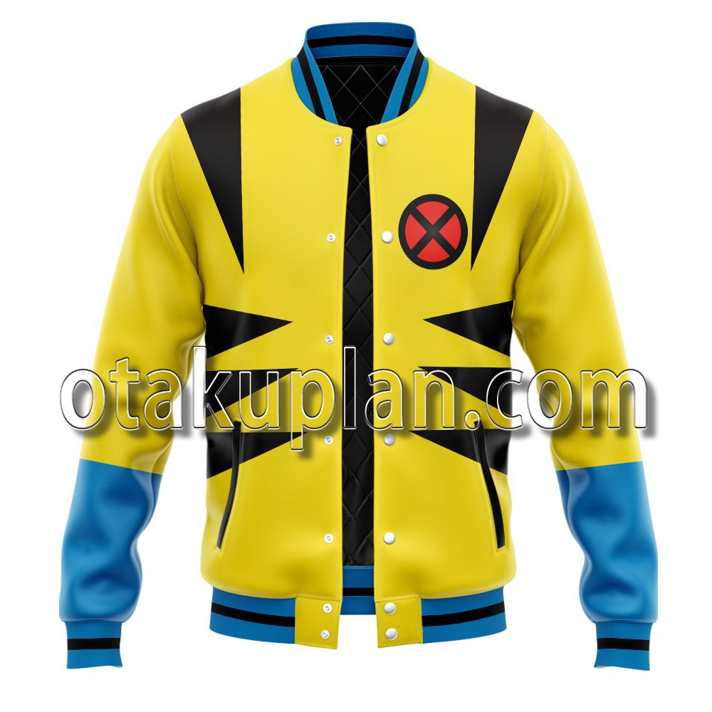 X-Men Wolverine Thick Black Linework Varsity Jacket-otakuplan