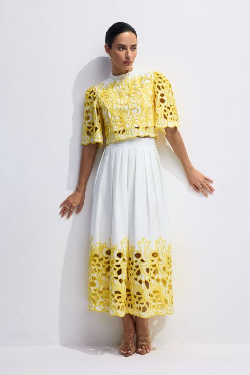 Kelly Floral Embroidered Two-Piece Set - Garden Wedding Guest Dresses ...
