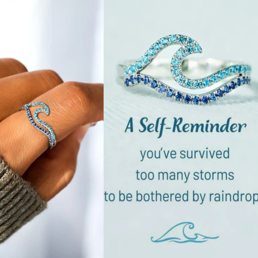 Sterling Silver Self-Reminder Wave Ring – Love&Together Jewelry