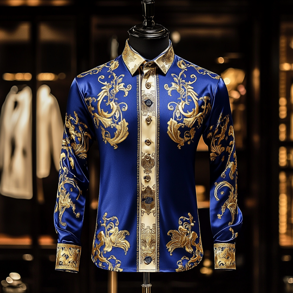 Self-designed business casual printed shirt-Tomslover