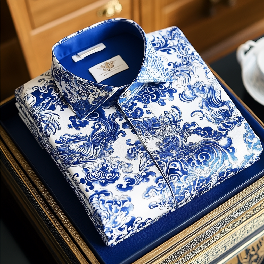 Self-designed business casual printed shirt-Tomslover