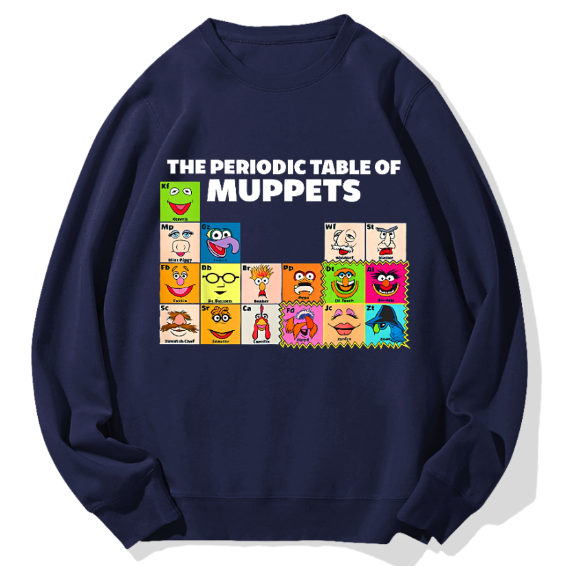 The Periodic Table Of The Muppets Geek Cotton Sweatshirt-Geekbitshirts