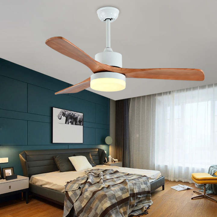 Lamppo 42" Ceiling Fan Light Fixture Wooden Contemporary LED Ceiling ...