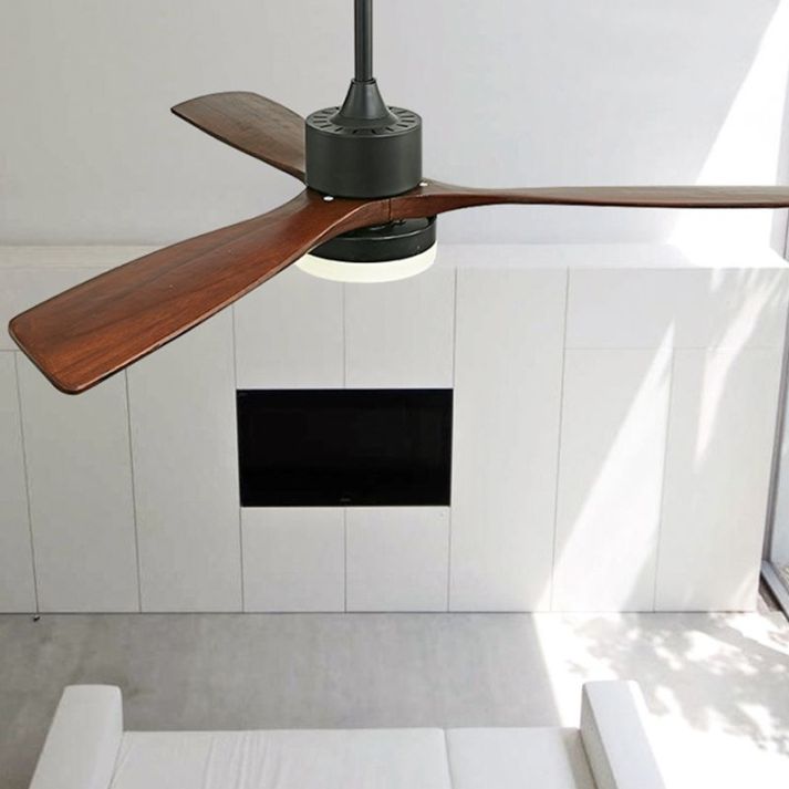Lamppo 42" Ceiling Fan Light Fixture Wooden Contemporary LED Ceiling ...