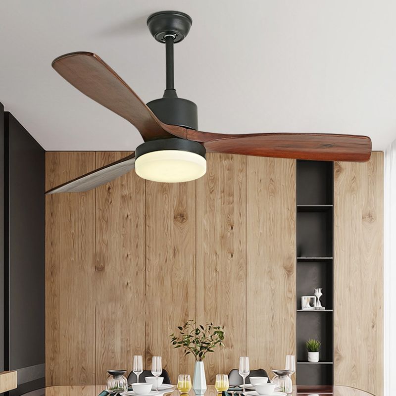 Lamppo 42" Ceiling Fan Light Fixture Wooden Contemporary LED Ceiling ...