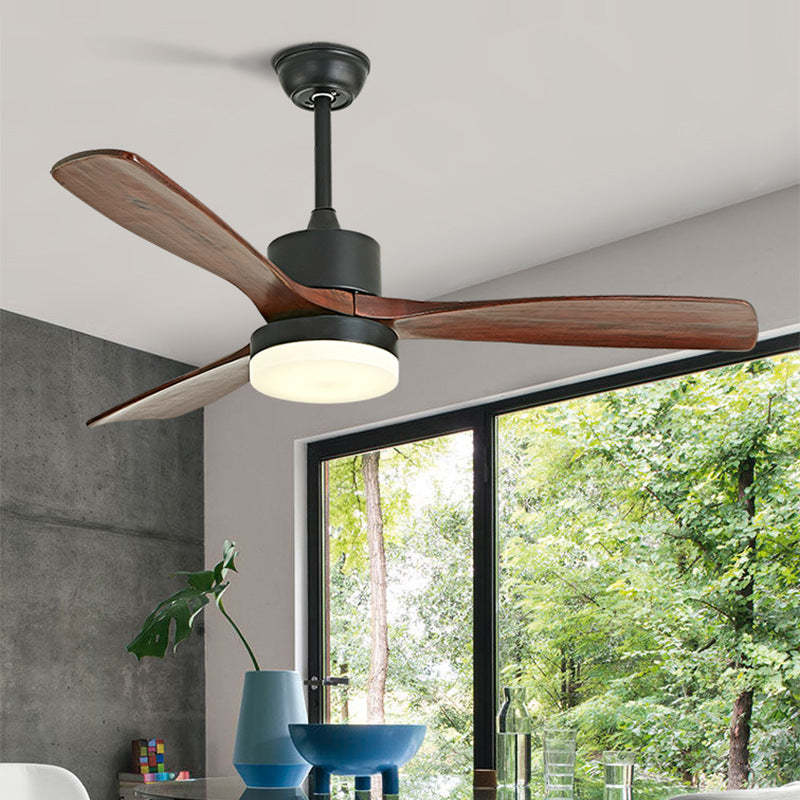 Lamppo 42" Ceiling Fan Light Fixture Wooden Contemporary LED Ceiling ...