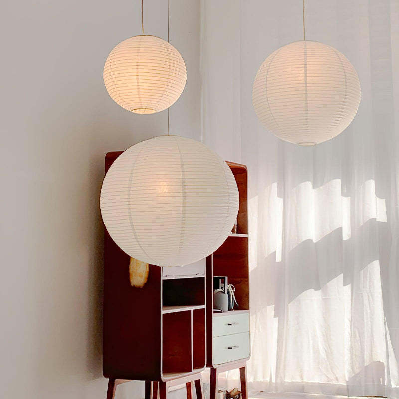 Lamppo Pendant Lights Rice Paper Traditional White Paper Lantern ...