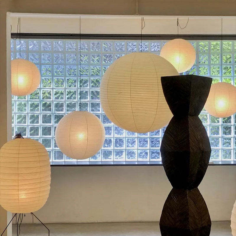 Lamppo Pendant Lights Rice Paper Traditional White Paper Lantern ...