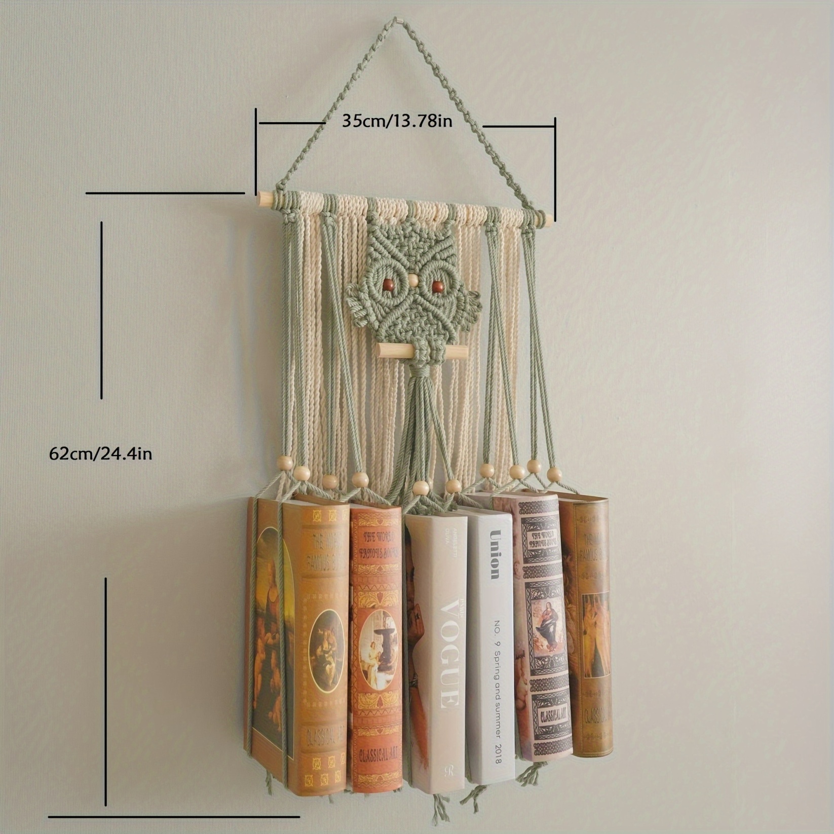 Macrame Owl Bookshelf, Hanging Bookshelf, Bookshelf For Kids