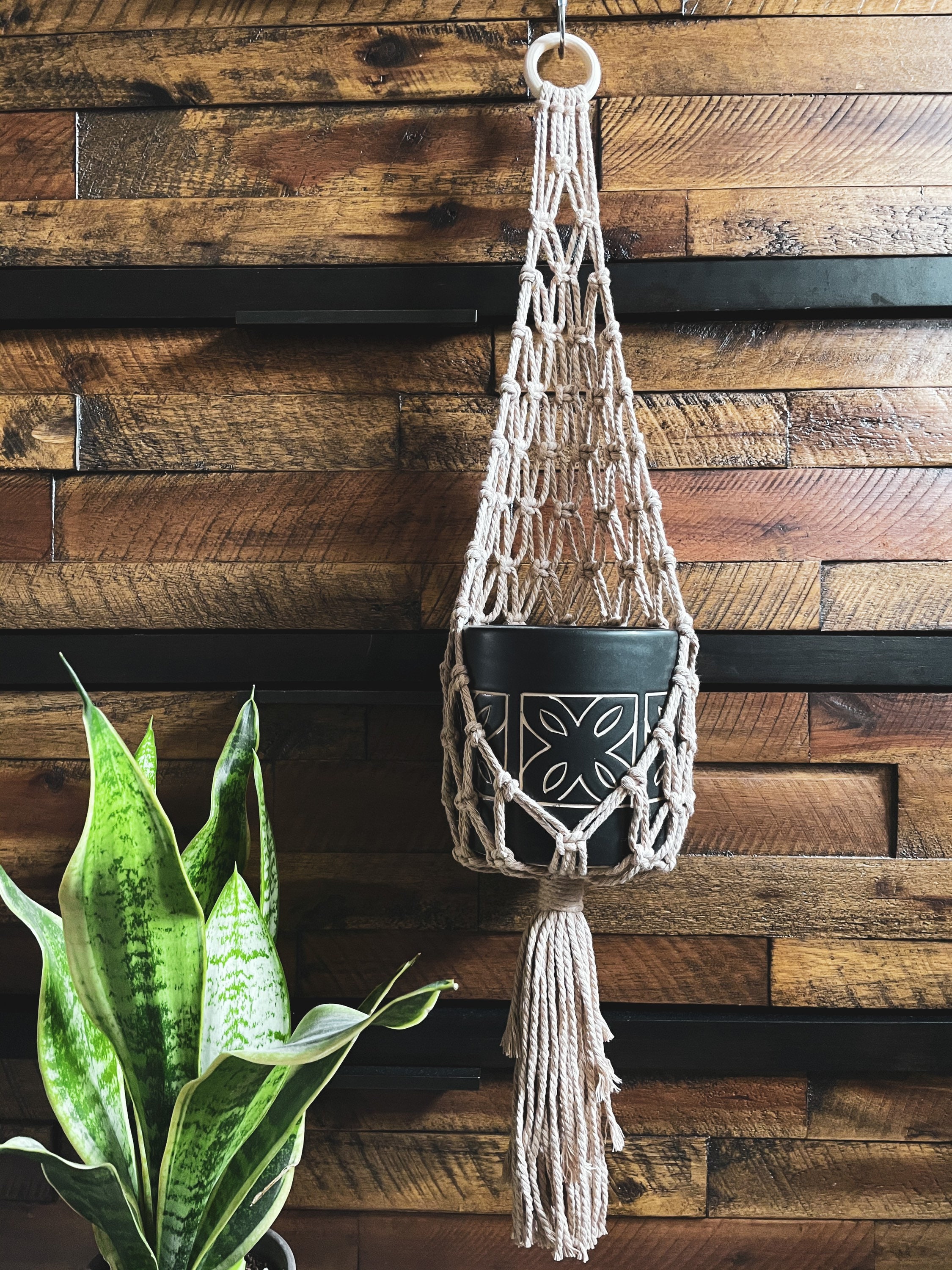 Boho macrame plant hanging net – Macrame