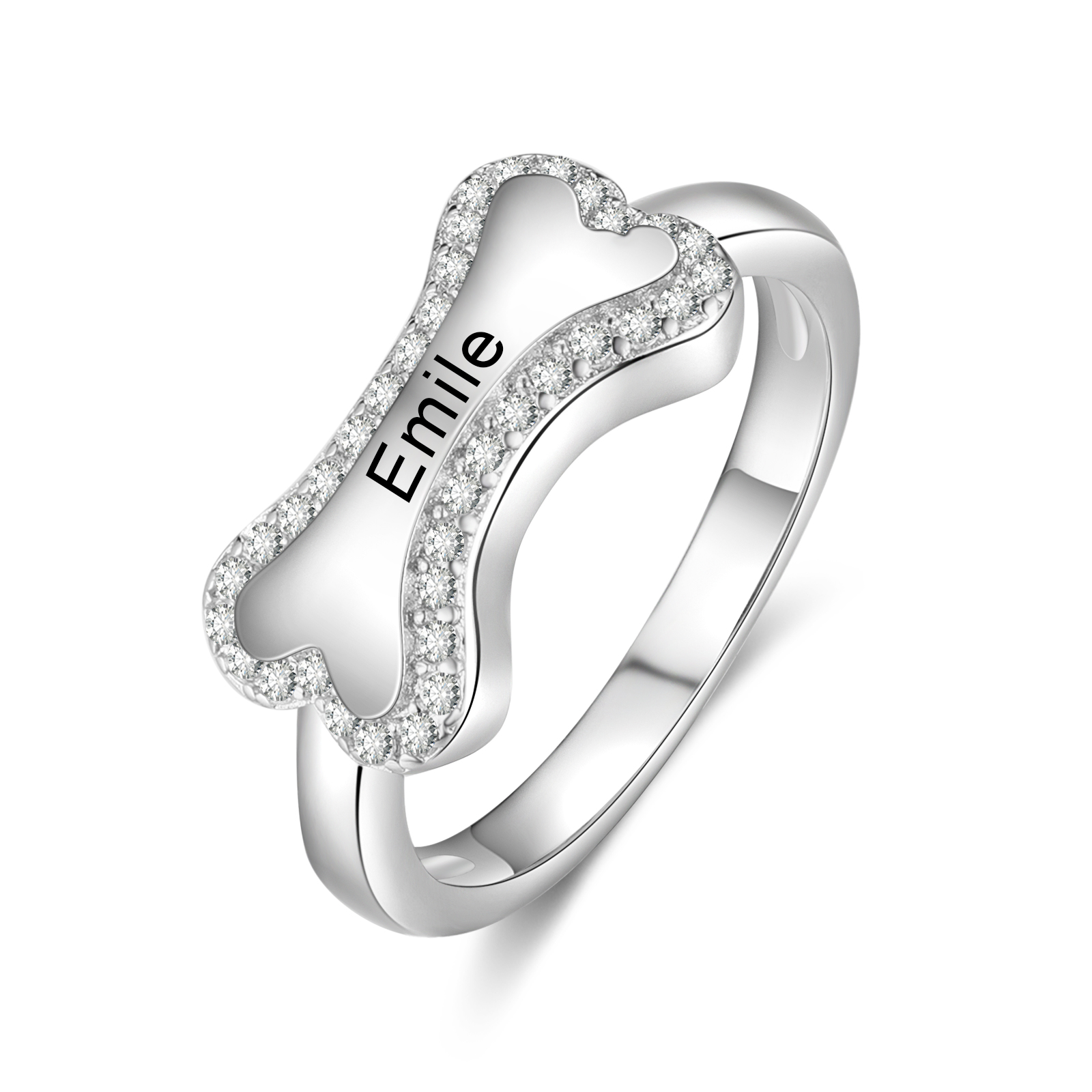 Personalisierter 1 Name Knochen Ring