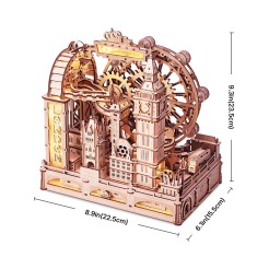 ROKR Marble Travel London Wooden Marble Run 3D Puzzle Kit EGB01