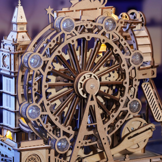 ROKR Marble Travel London Wooden Marble Run 3D Puzzle Kit EGB01