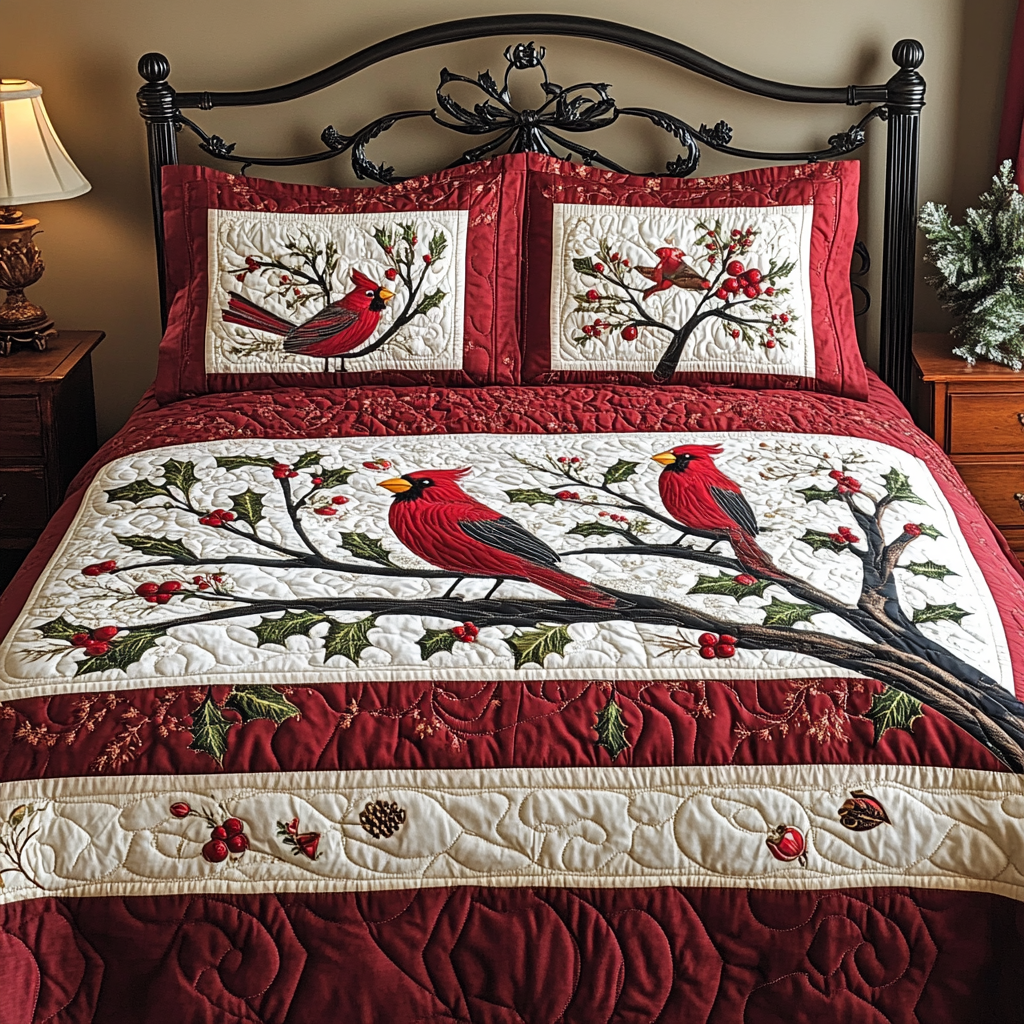 Christmas Cardinal TAI041024540 Quilt Bedding Set – Yirenhouse