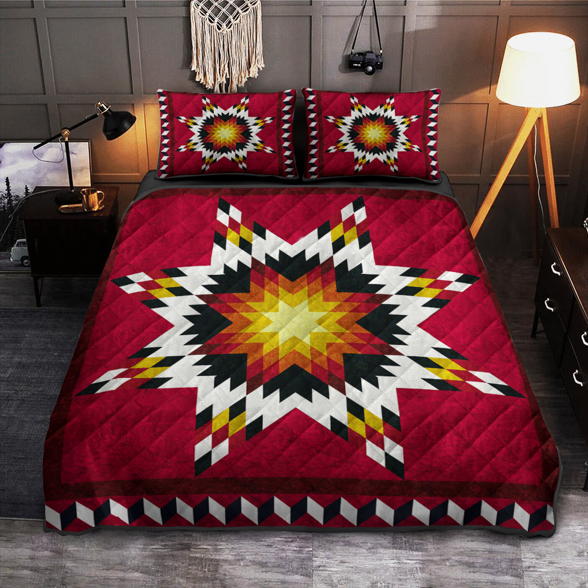 Native American Inspired Star Quilt Bed Set HN260503M – Yirenhouse