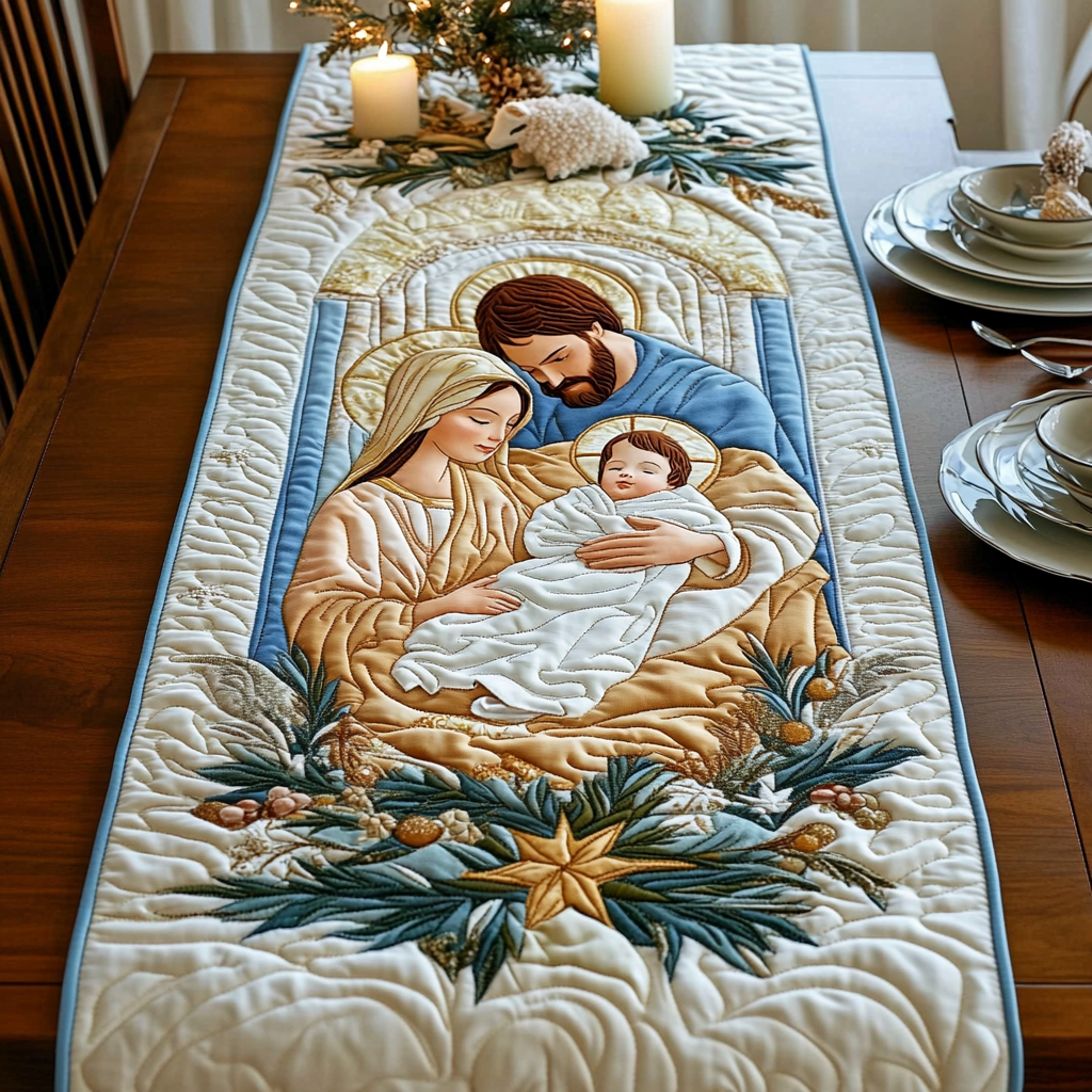 Nativity Scene TAI021024338 Quilted Table Runner – Myrobotpuppy