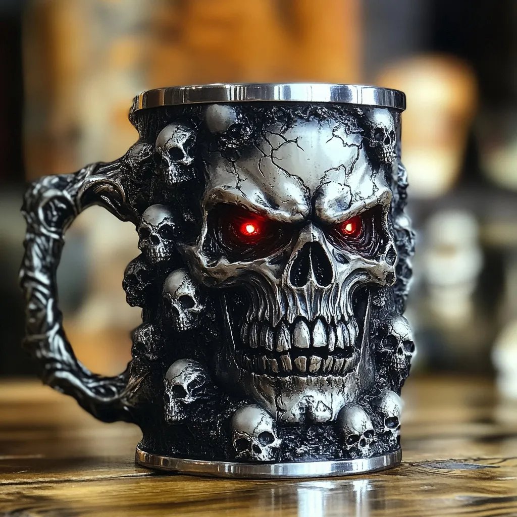 ☠️ Skull Mug of Darkness – Drink Like a Legend – Myrobotpuppy
