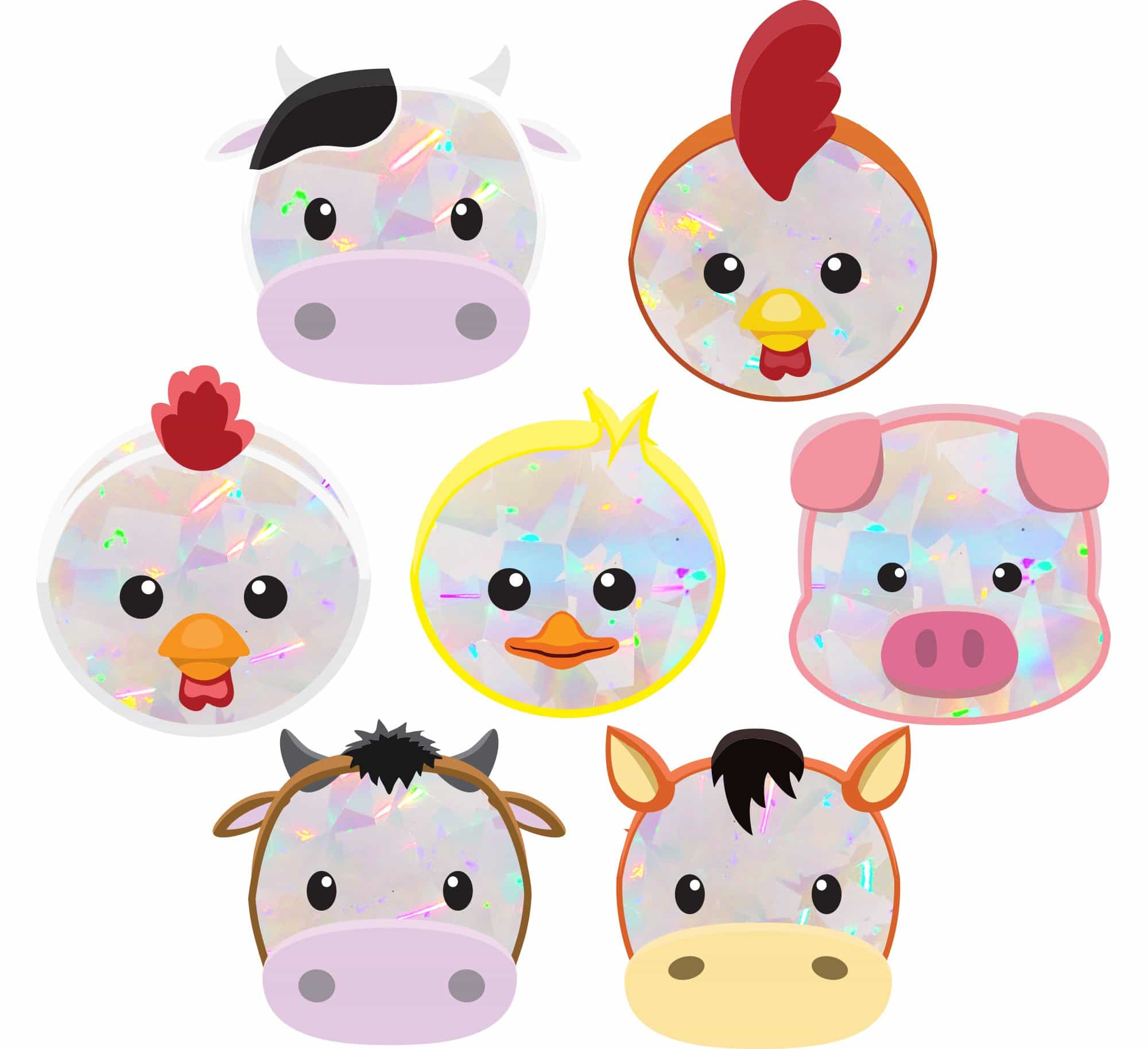 Baby Farm Animals | Rainbow Decals Set – Myrobotpuppy