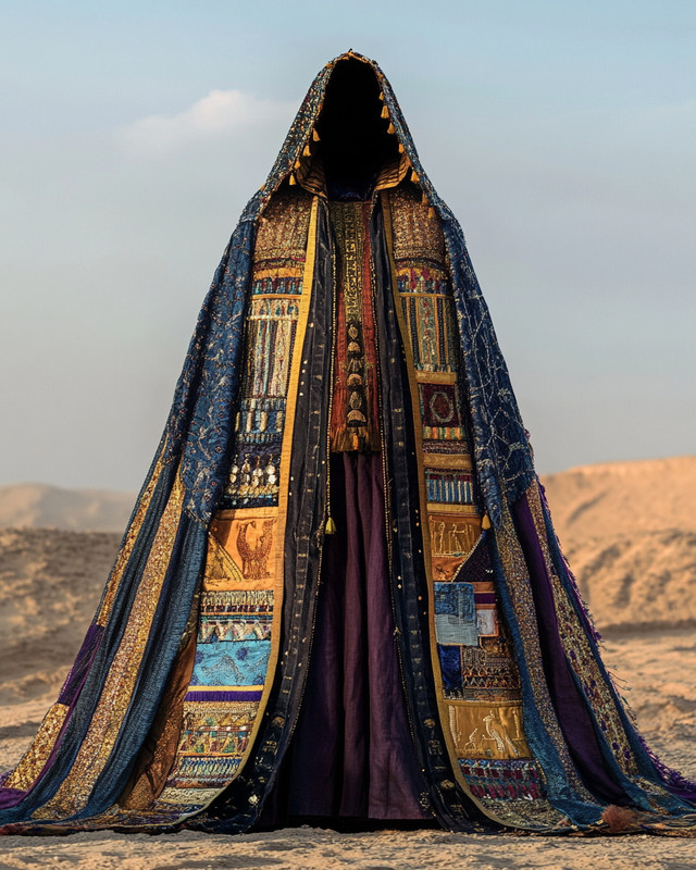 Ancient Egyptian civilization style patchwork vintage cloak f450
