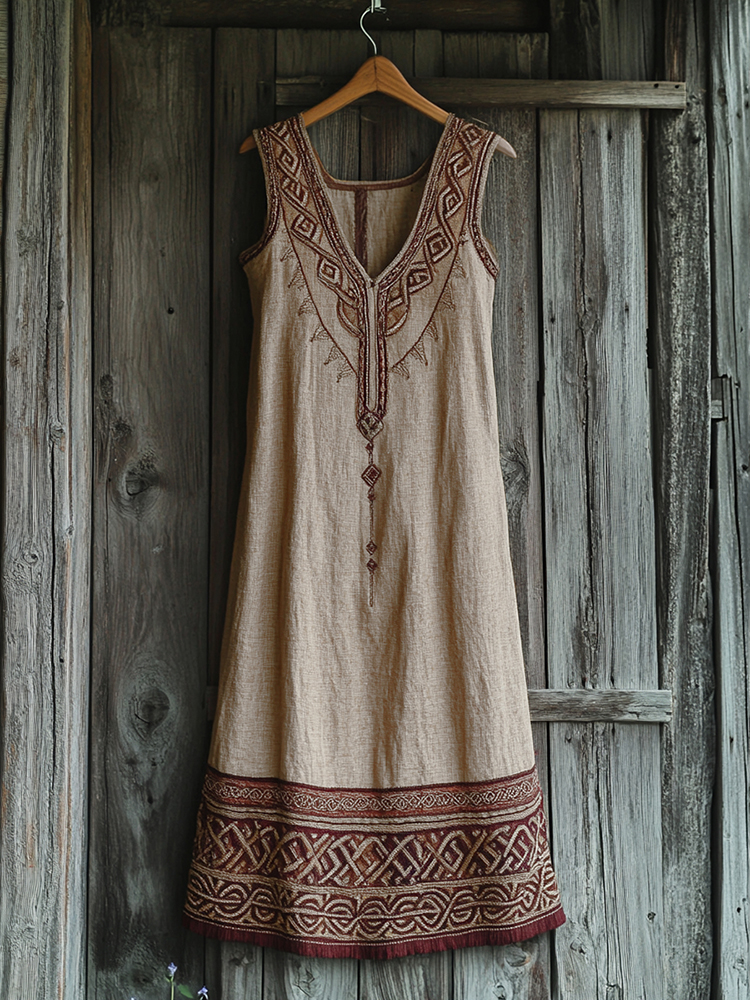 Lunivibe Vintage Viking Celtic Art Cozy Tank Dress