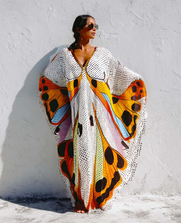 Splendid Life Declaration Linen V-Neck Kaftan – Jxdegree