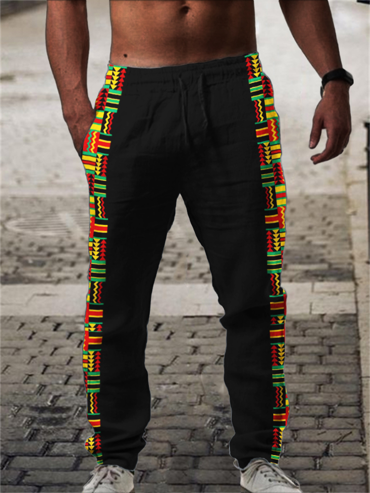 Men's Rasta African Ethnic Kente Striped Casual Pants – Jxdegree