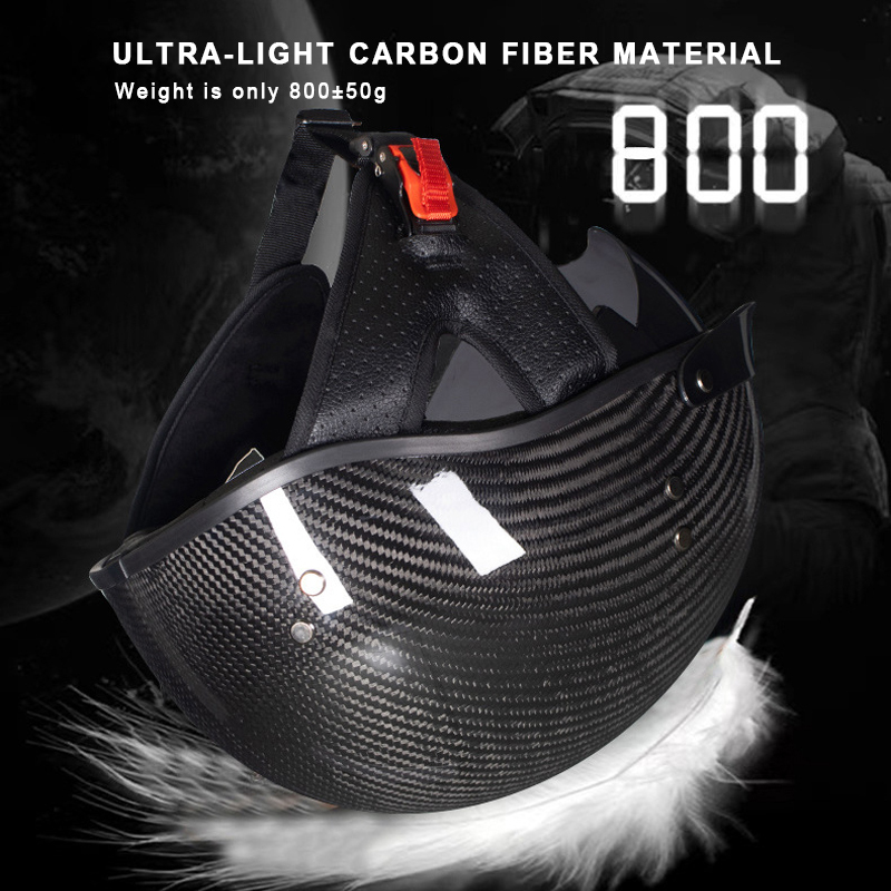 Carbon Fiber Open Face Motorcycle Half Helmet – Carbon Fiber Ever