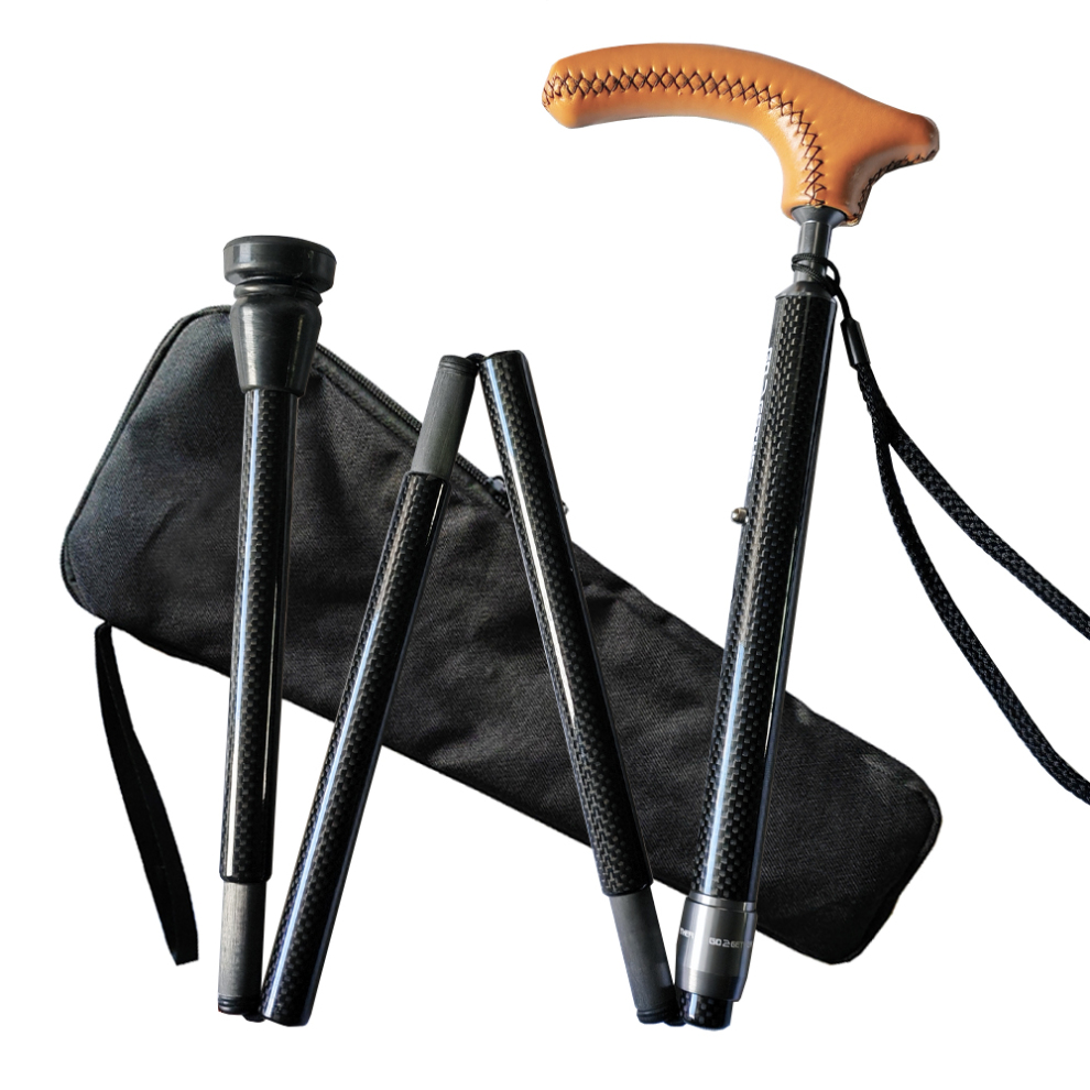 Collapsible Carbon Fiber Walking Cane, Ultralight Support with Genuine ...