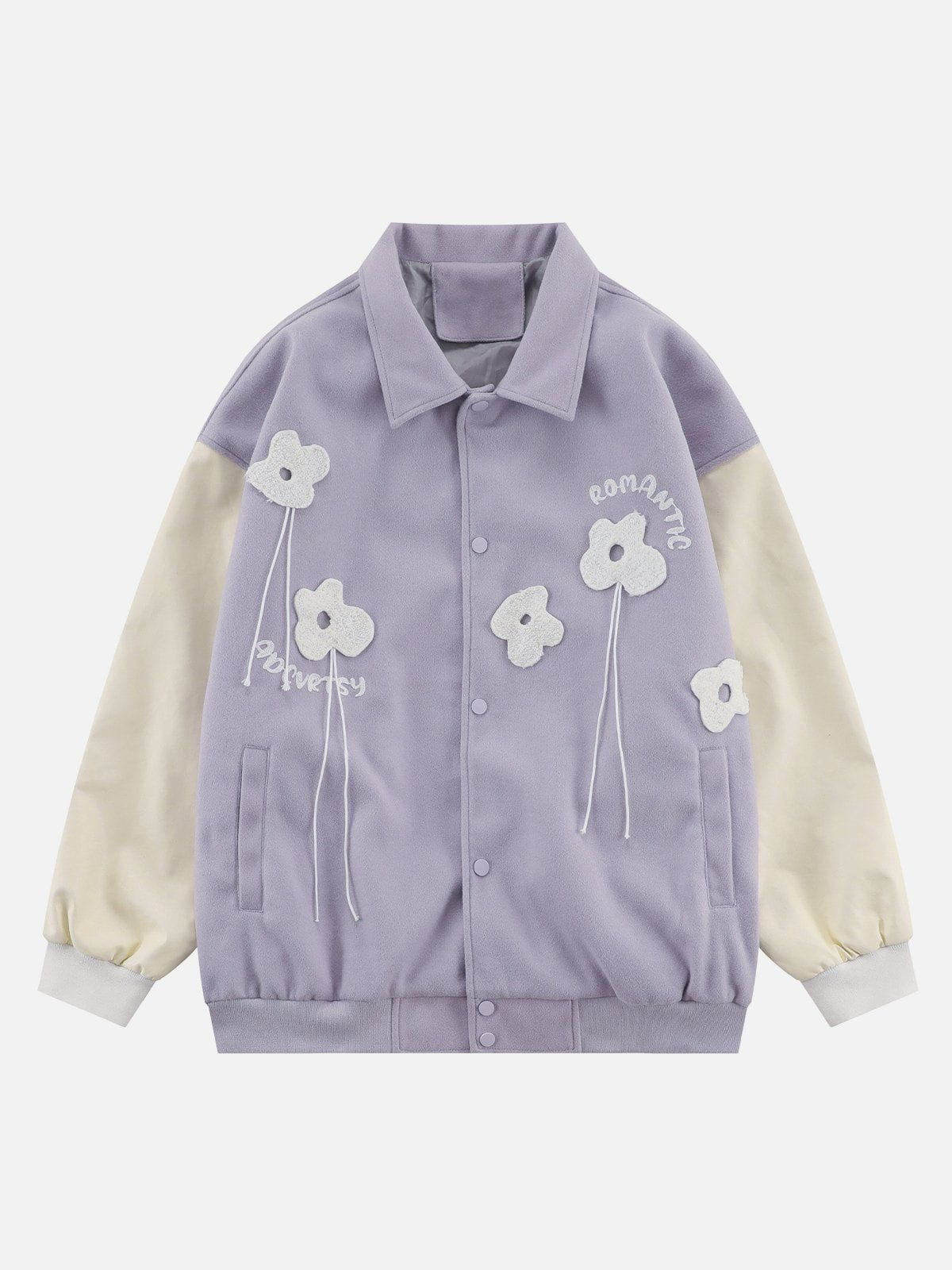 3D Flower Design Varsity Jacket