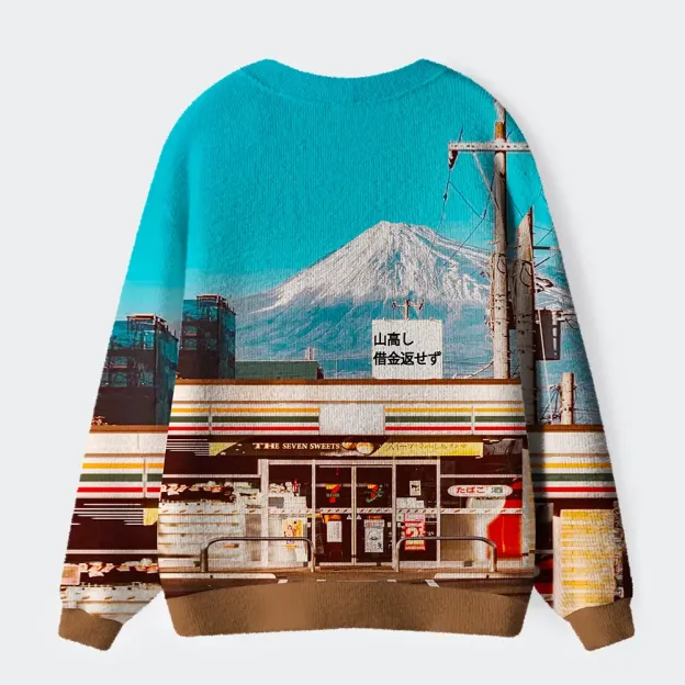 Unisex The Mount Fuji Is High Debts Unpaid Ugly Cardigan Sweater – Fishneo