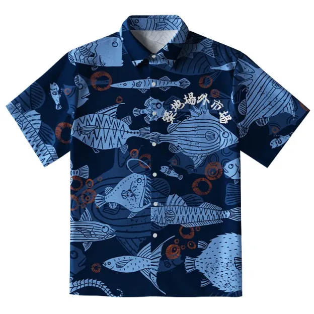 Various Types Of Fish Button-up Shirt – Fishneo