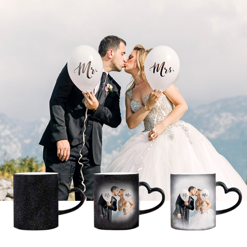 Personalised Magic Color Change Mug Heart Custom Photo Cup – Lorajewel