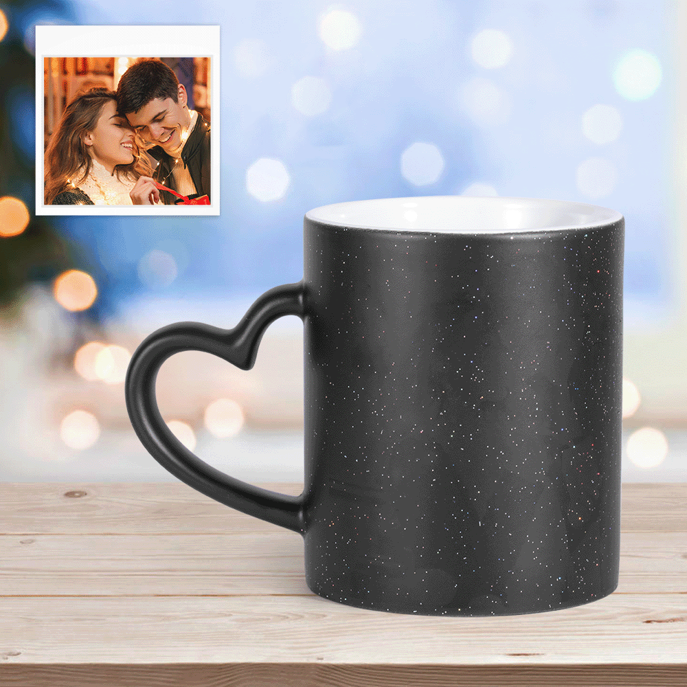 Personalised Magic Color Change Mug Heart Custom Photo Cup – Lorajewel