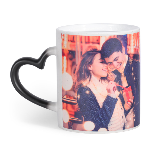 Personalised Magic Color Change Mug Heart Custom Photo Cup – Lorajewel