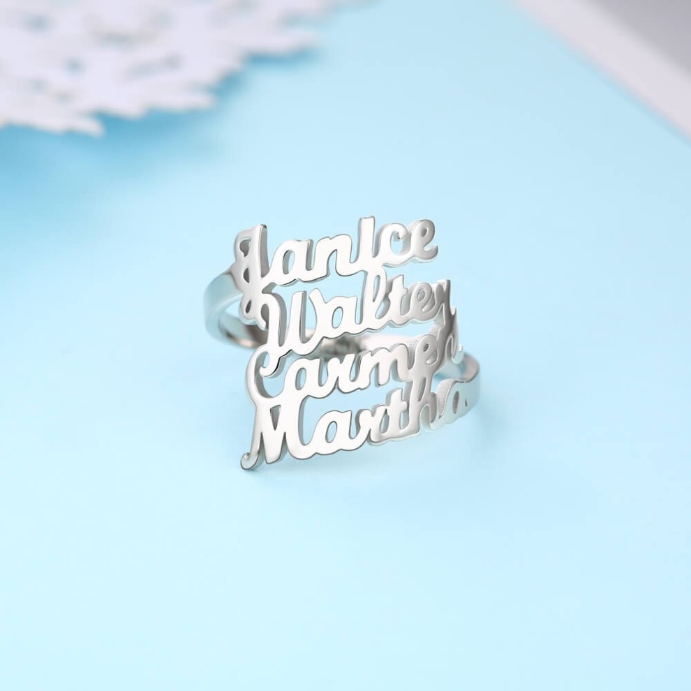 Personalized Name Ring Custom Rings with 4 Names Mother Ring Perfect ...