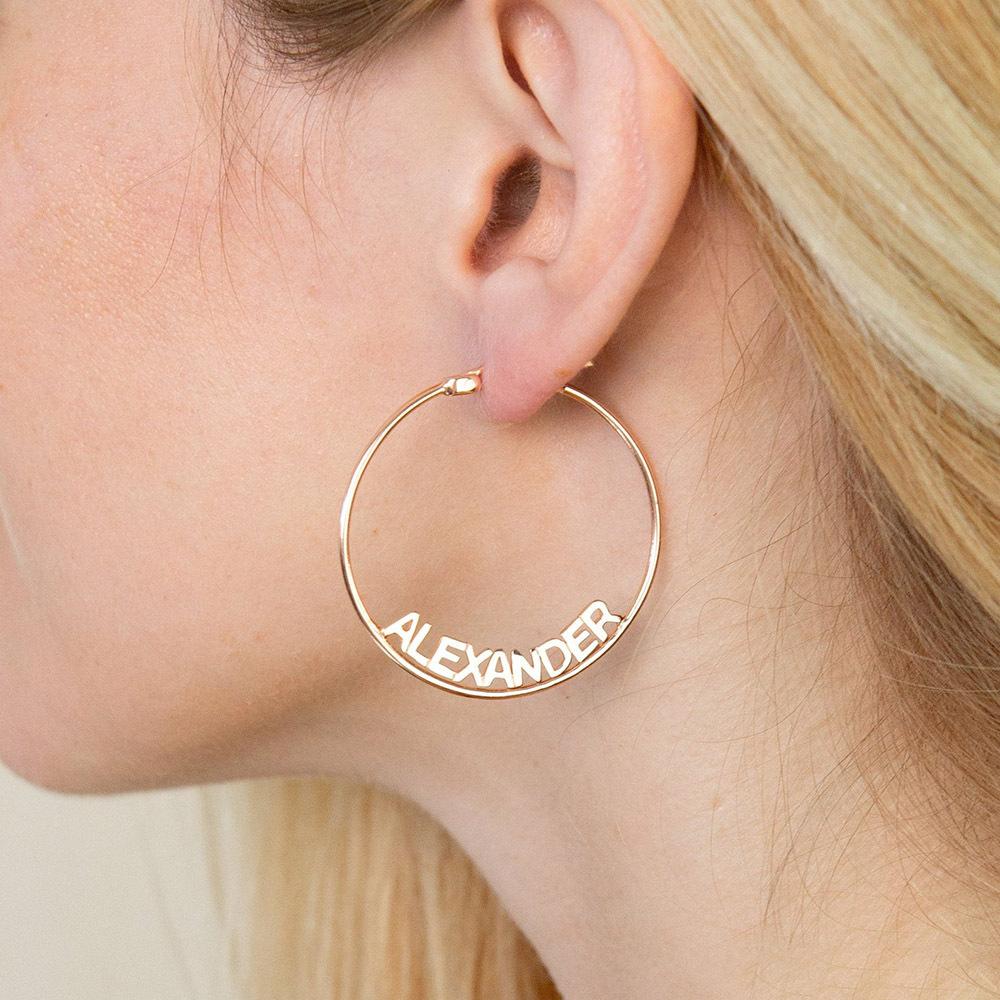 Personalised name hoop earrings store
